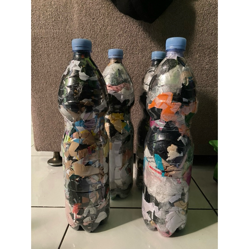 Jual Ecobrick Ekobrik Botol Aqua dan LeMinerale 1500 ml Kerajinan ...