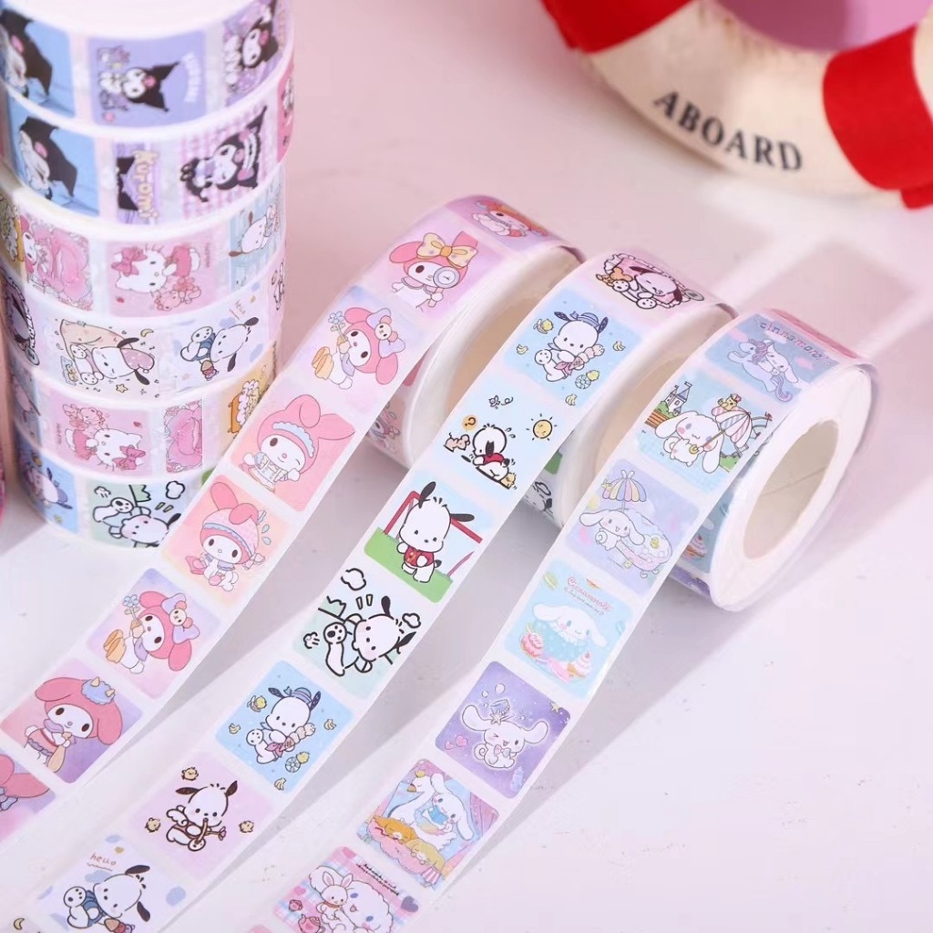 Jual V2_Stiker Roll Label Lucu Isi 500 Lembar Motif Cartoon Untuk ...