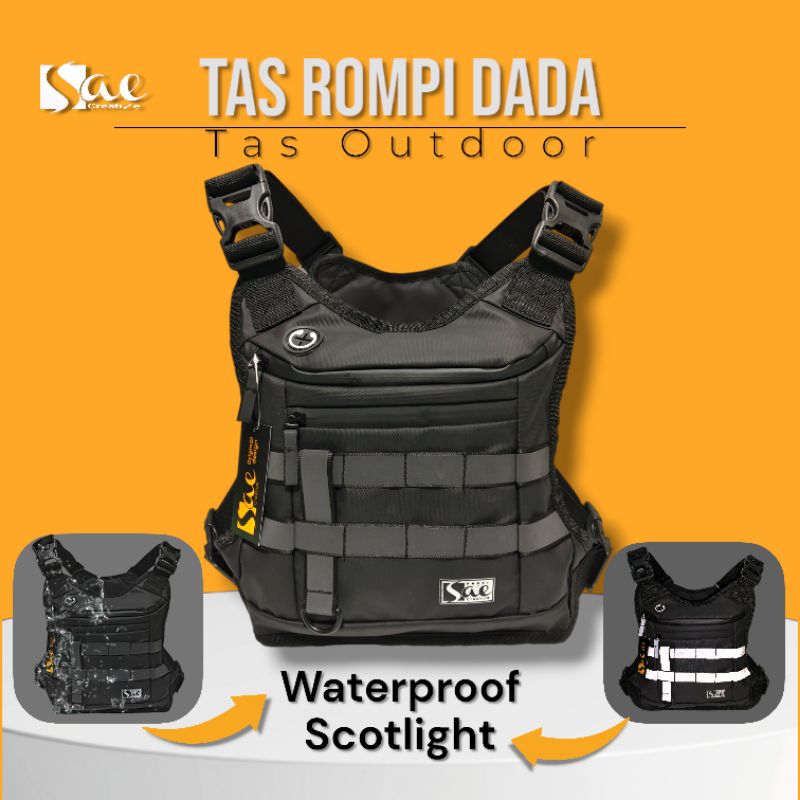 Jual Tas rompi dada Tas outdoor Chest bag pria waterproof bahan bimo ...