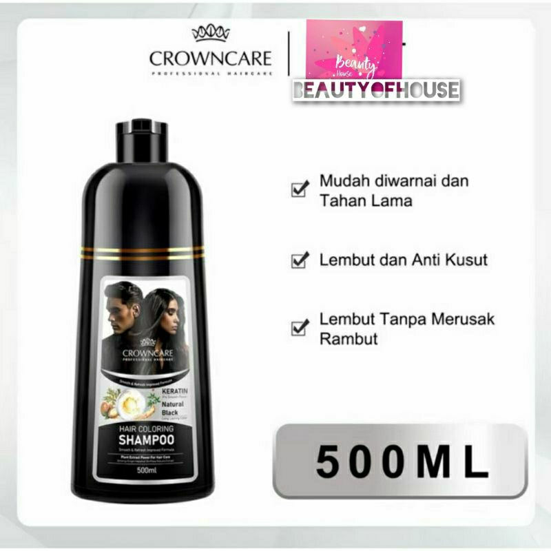 Jual CROWNCARE Shampo Hair Coloring Sampo Penghilang Uban Pewarna ...
