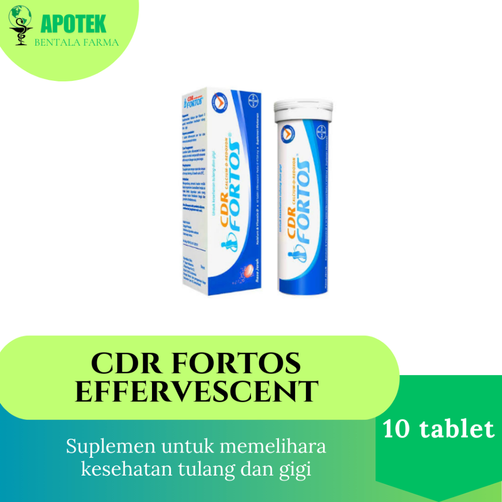 Jual CDR Fortos isi 10 Tablet Effervescent Suplemen Tulang dan Gigi ...