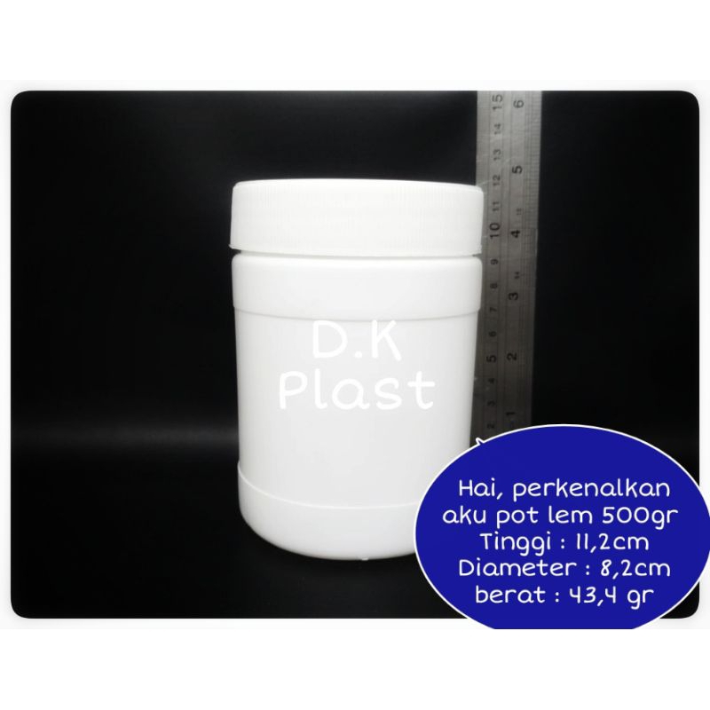 Jual Pot Lurus Botol Lem Fox 500gr / Botol HDPE Jar Fox 500 gr Botol ...