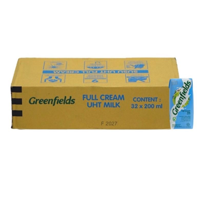 Jual Greenfields susu UHT Full cream 200 ml KARTON ISI 32 PCS | Shopee Indonesia