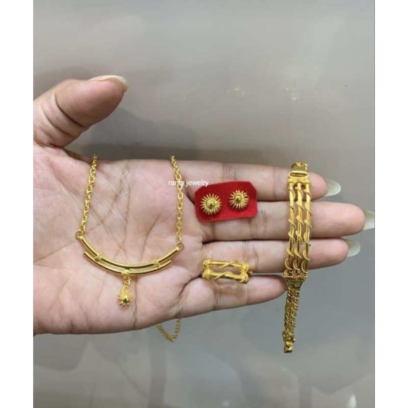 Jual Set Replika Emas 24k, Model Bambu, Merica, Anggur, Elegant, Cocok ...