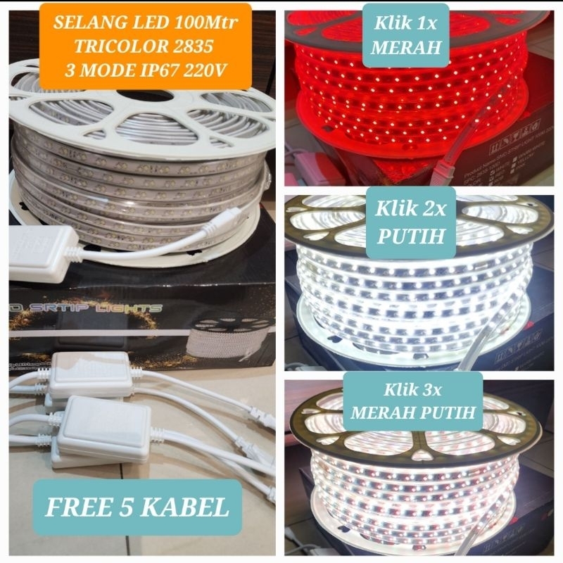 Jual SMD STRIP LIGHT SELANG LED TRICOLOR 3mode Warna Merah/ Putih ...