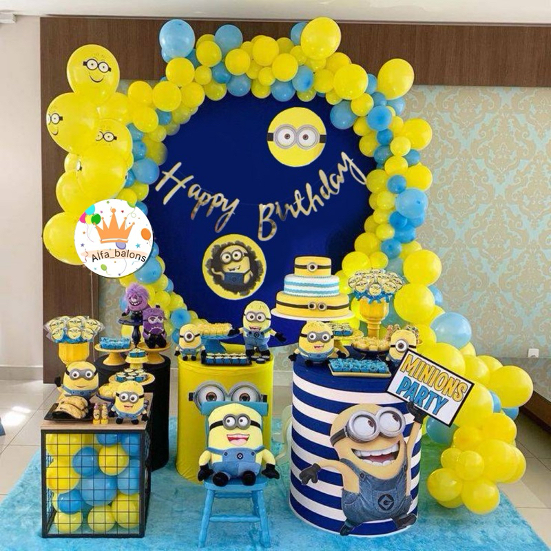 Jual Paket Miniatur Dekorasi Minion Biru Kuning | Shopee Indonesia