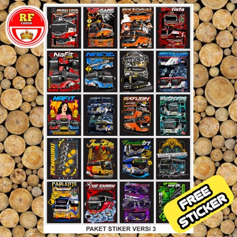 Jual CETAK STICKER BUSMANIA HOLOGRAM 20 PCS / STIKER BUS BASURI V3 ...