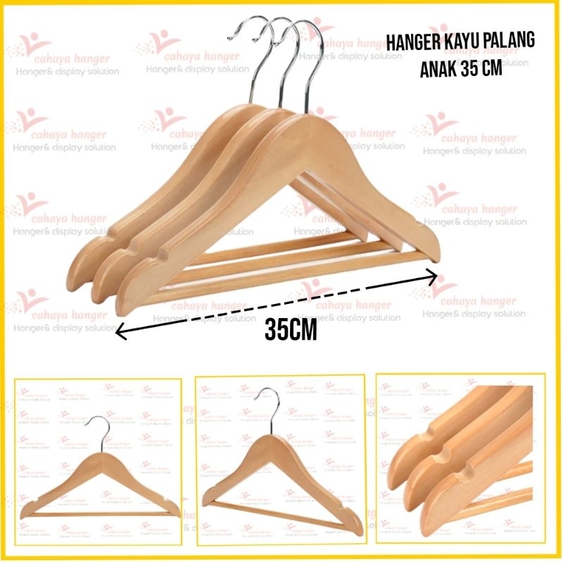 Jual hanger kayu PALANG ANAK ( HARGA 1 PCS) hanger kayu anak hanger ...