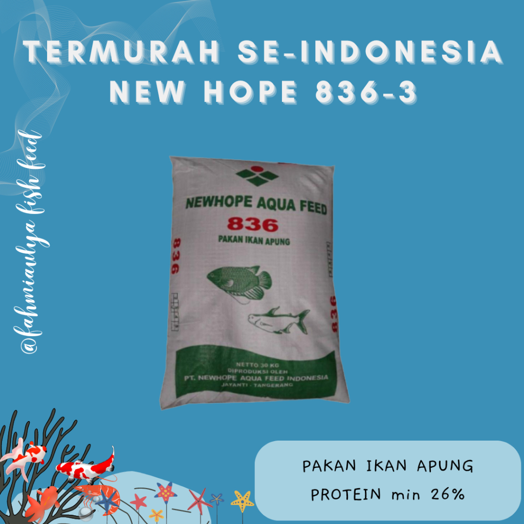 Jual Pakan ikan NEW HOPE 836-3 | Pakan Ikan Protein min 26% (Kemasan ...