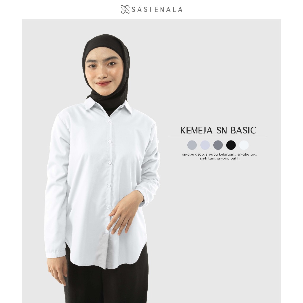 Jual Sasienala | SN Basic Shirt Monochrome Series| Kemeja Lengan Panjang | Kemeja Wanita Kerja ...