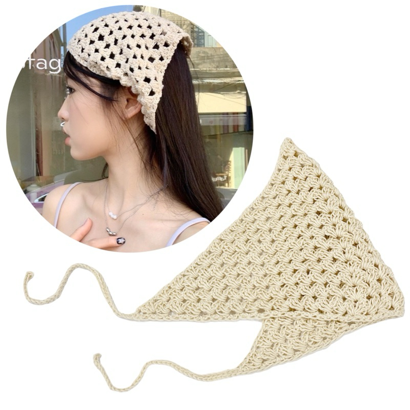 Jual Bando Bandana Rajut Segitiga Scarf Knit Headband Triangle Knitted ...