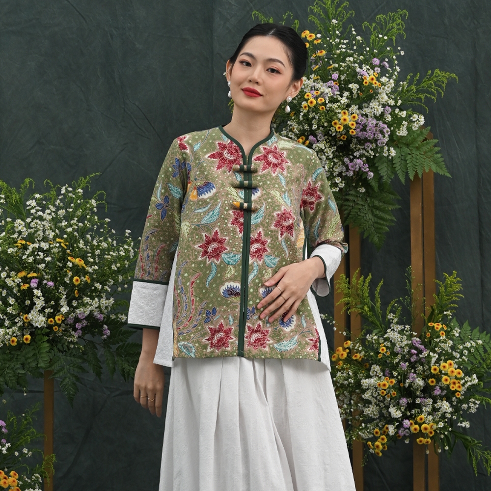 Jual NONA RARA - Viroly Encim T3060, Baju kerja blouse batik wanita ...