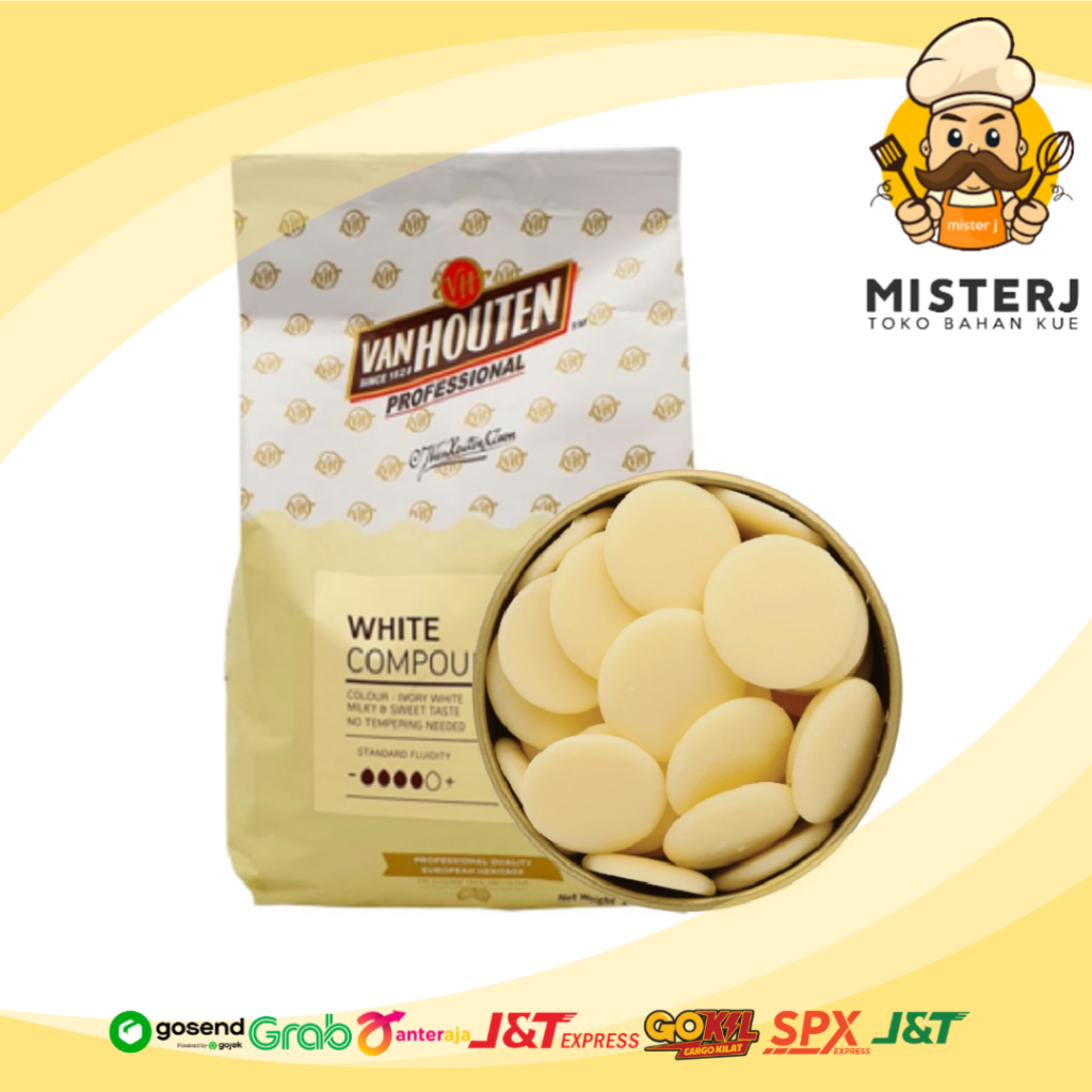 Jual Van Houten Instense White Compound Coins 100gr | 250gr | 500gr | 1kg + ES BATU | Kemasan ...