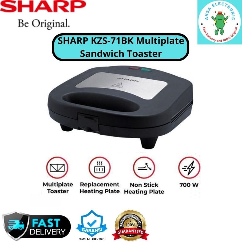 Jual SHARP KZS71BK MULTIPLATE SANDWICH TOASTER / KZ-S71-BK | Shopee ...