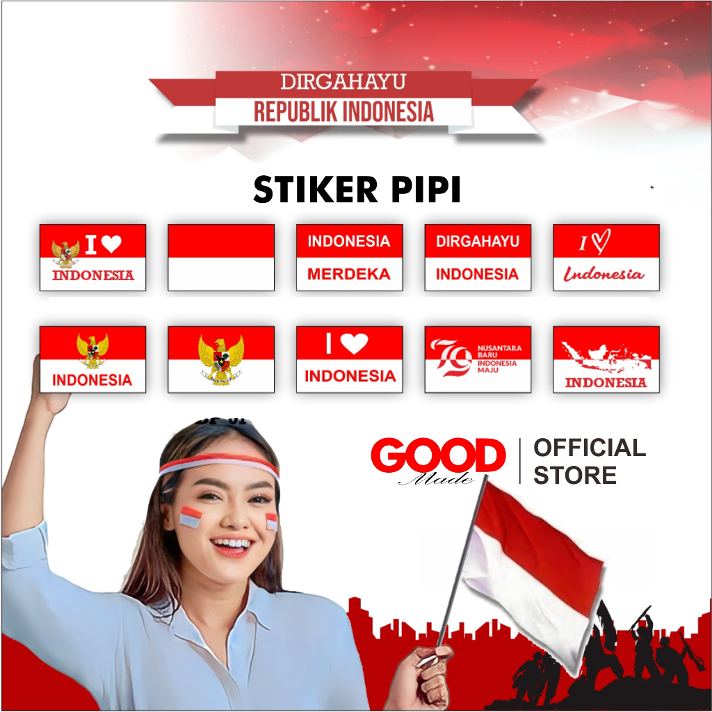 Jual GOOD MADE - Stiker Pipi Bendera | Sticker Merah Putih | Sticker ...