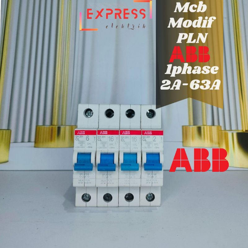 Jual MCB PLN ABB biru SH201 modif 2a 4a 6a 10a 16a 20a 25a 35a 50a kuat anti jeglek | Shopee ...