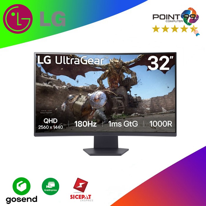 Jual Monitor LG UltraGear 32GS60QC-B 31.5" QHD 180Hz HDR10 Curved ...