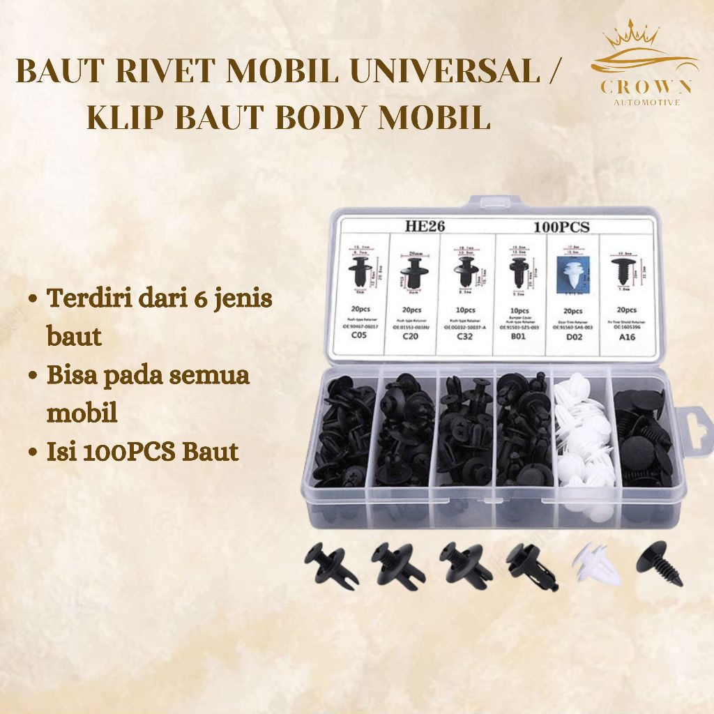 Jual Baut Rivet Mobil Universal/ Klip Bumper Baut Body Plastik Mobil ...