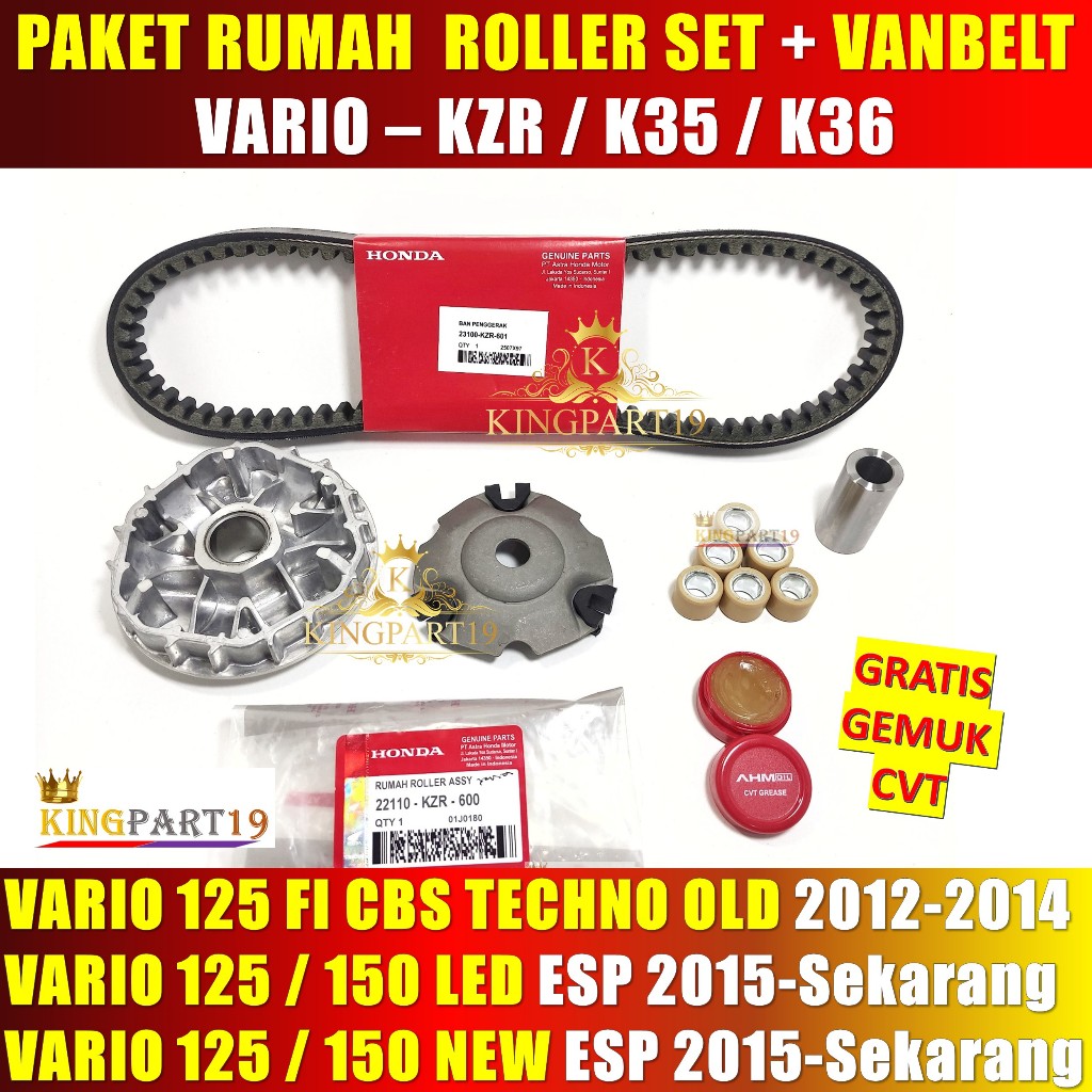 Jual PAKET RUMAH ROLLER VARIO 125 FI BOHLAM GRATIS VANBELT VARIO 125 ...