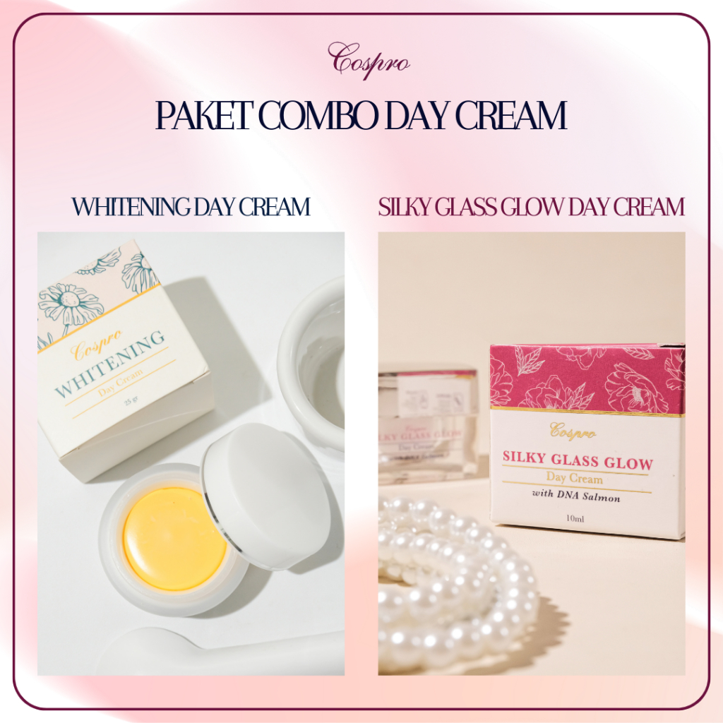 Jual Cospro Combo Day Cream Whitening & Silky Glass Glow Dna Salmon ...