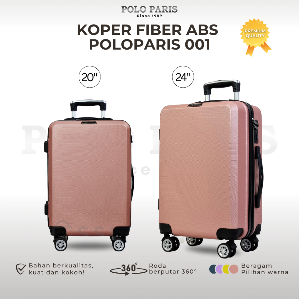Jual POLOPARIS - Koper Polos 001 20/24 Inch Fiber Abs Kunci Tanam ...