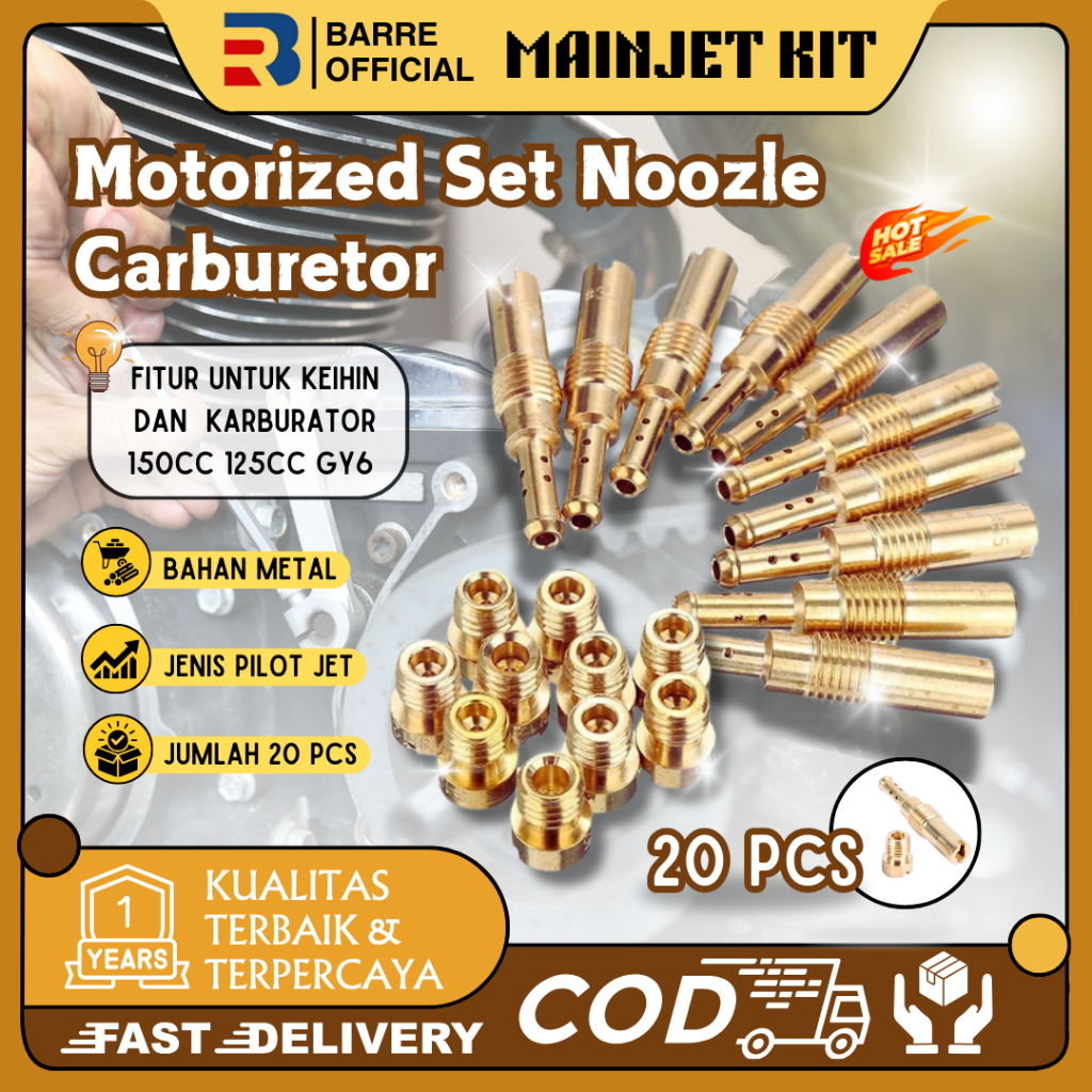 Jual BARRE 20pcs Mainjet Pilot Jet Main jet Spuyer Karbu PE D-Tracker NINJA Tiger Megapro NSR ...