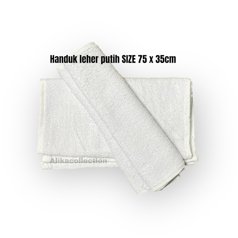 Jual handuk muka leher warna putih ukuran 75x35cm | Shopee Indonesia