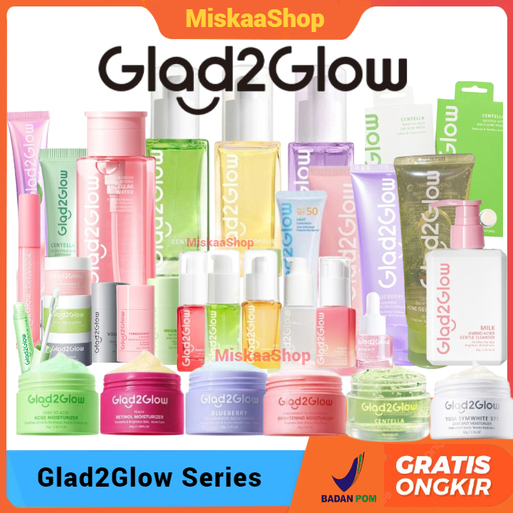 Jual [FREEGIFT] Glad2Glow ALL SERIES Moisturizer POMEGRANATE Blueberry ...