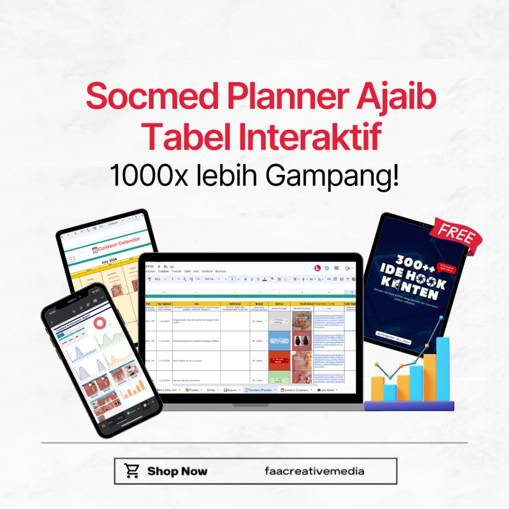 Jual Tools Socmed Planner Ajaib Tabel Interaktif | Shopee Indonesia