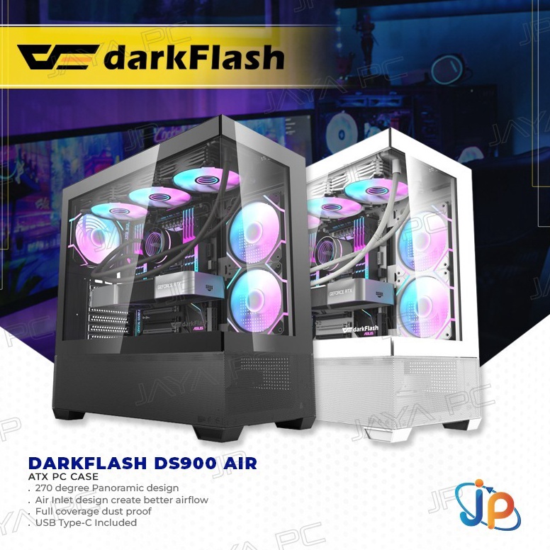 Jual KODE I12Q darkFlash DS9 AQUARIUM ATX PC CPU Case Tempered Glass ...
