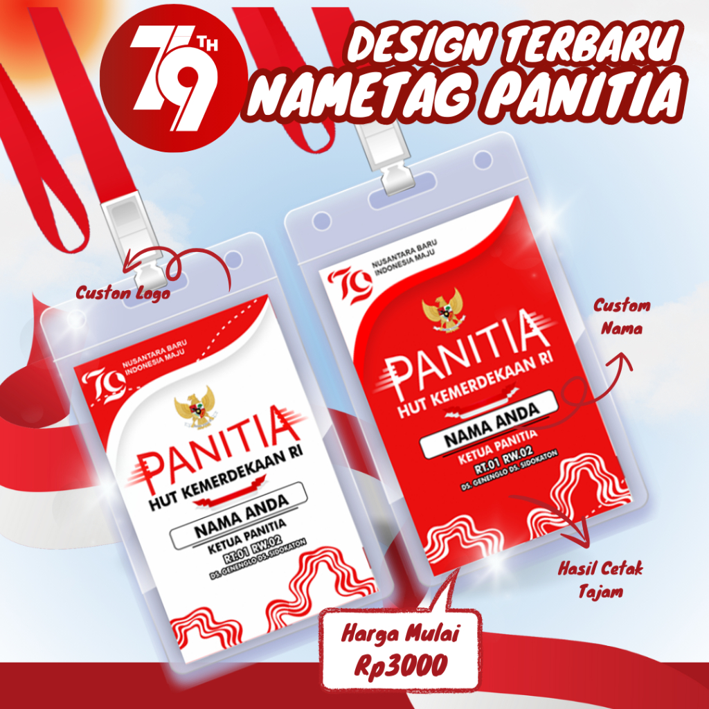 Jual name tag panitia 17 agustusan 1 set | Shopee Indonesia