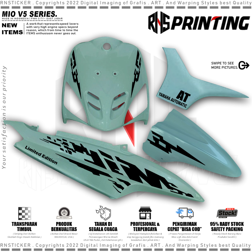 Jual V5 STIKER MIO SMILE STRIPING VARIASI MIO OLD STRIPING TRANSPARAN ...