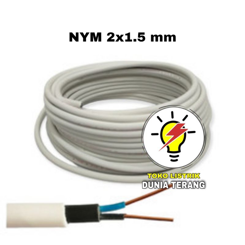 Jual Kabel NYM 2x1,5 mm SNI per meter Kabel Full Tembaga | Shopee Indonesia