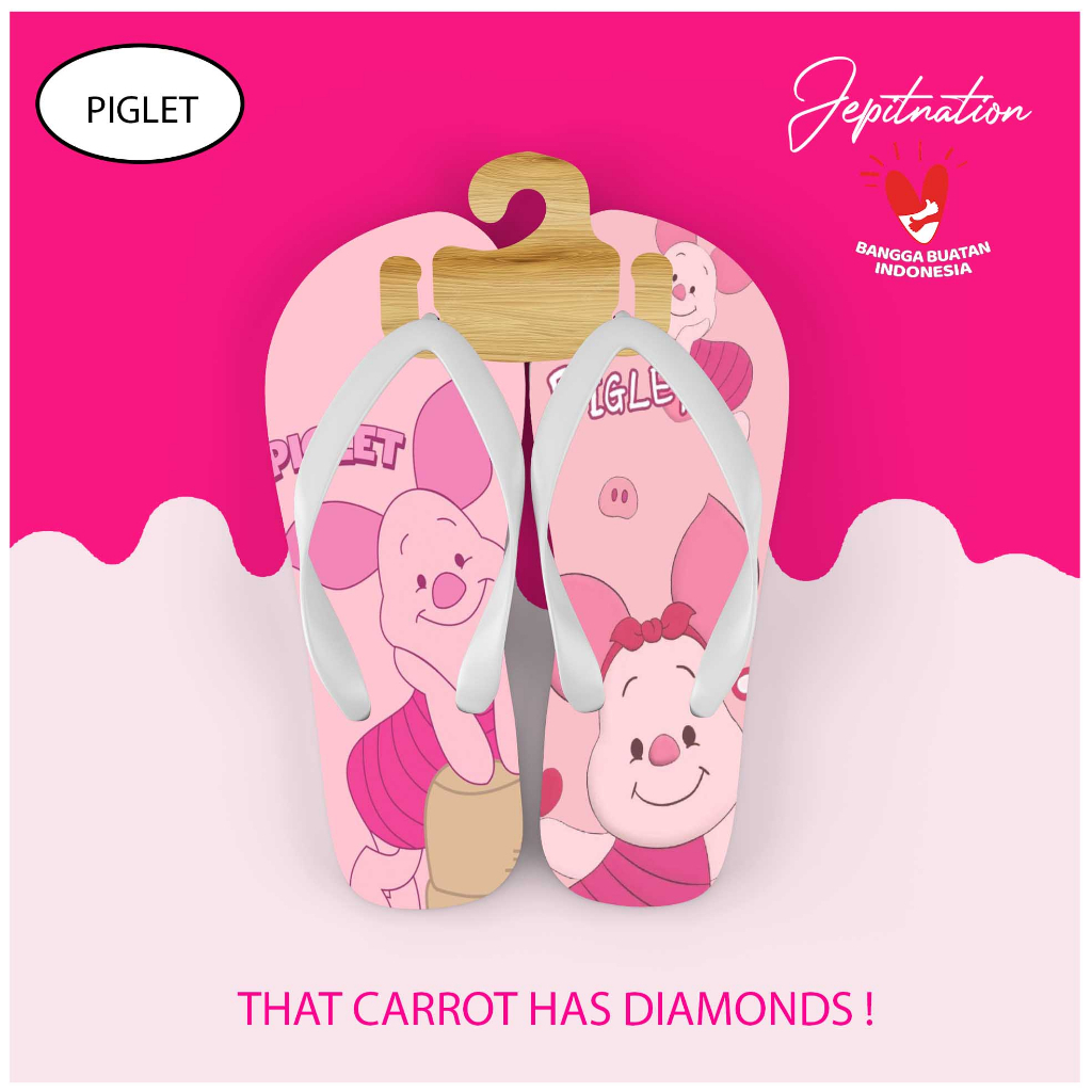 Jual [SANDAL JEPIT V2] Piglet Diamonds (PIGLET), JEPITNATION Sendal ...