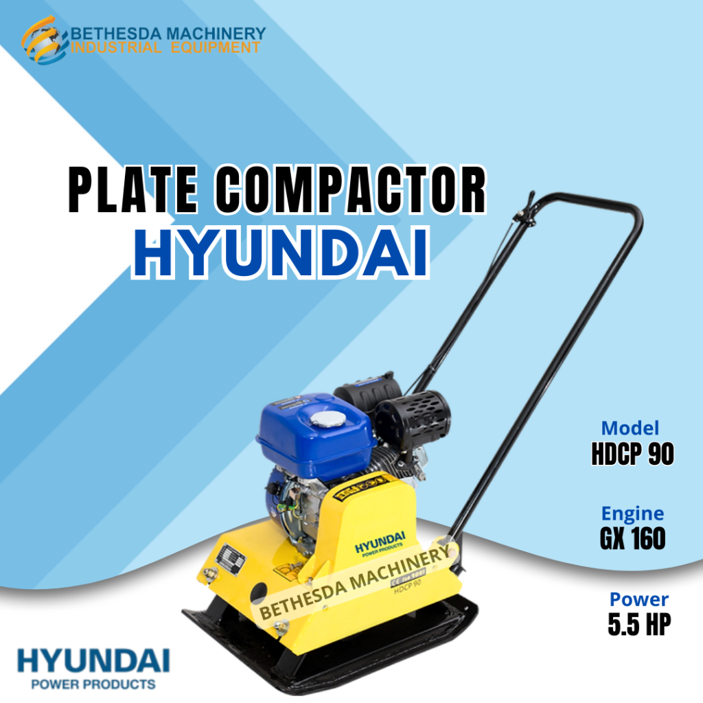 Jual Mesin Stemper Tanah Kodok / Plate Compactor Hyundai HDE 160 5.5 HP ...