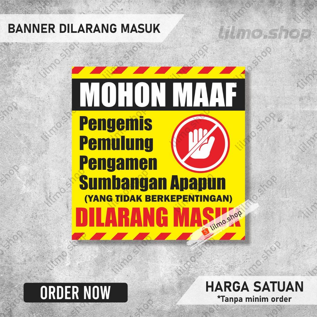 Jual Banner Dilarang Masuk, Banner Pengemis Dilarang Masuk, Spanduk ...