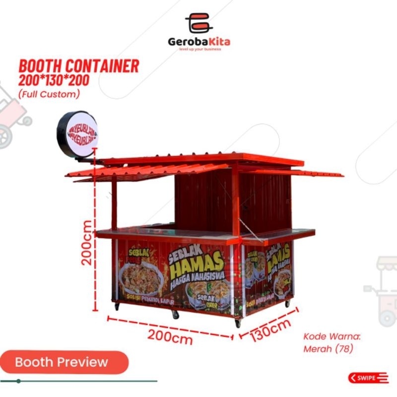 Jual booth kontainer custom + neon box ukuran 200x150x200 | Shopee ...