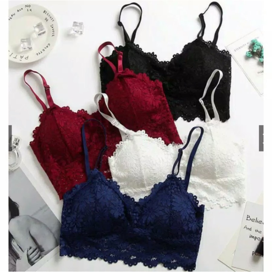 Jual Sport Bra Ramah Kulit - Sport Bra BH Wanita Renda Motif Bunga Bra ...
