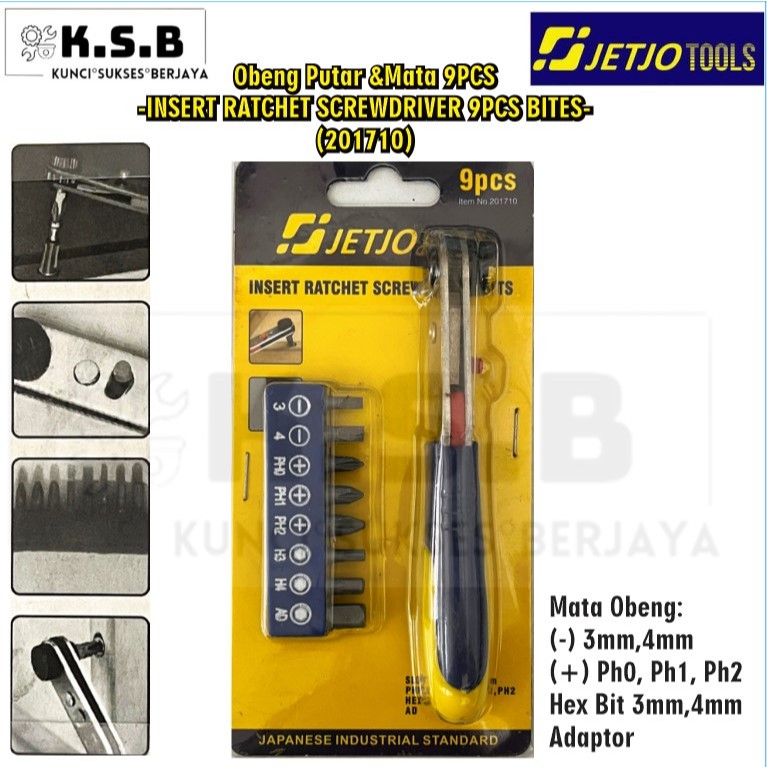 Jual ( 201710 ) Obeng Ratchet Mini Set 9PCS / Obeng Putar/INSERT ...