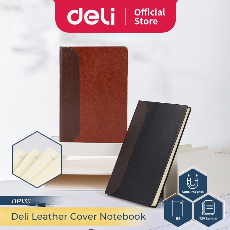 Jual Deli Buku Catatan / Planner / Leather Notebook B5 120 Lembar BP135 ...