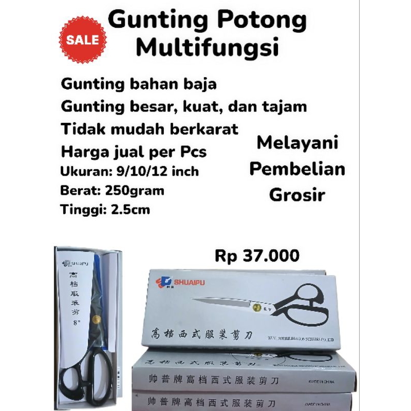 Jual {APM}Gunting Potong Bahan Kertas/ Kain/ Merek Shuaipu | Shopee ...