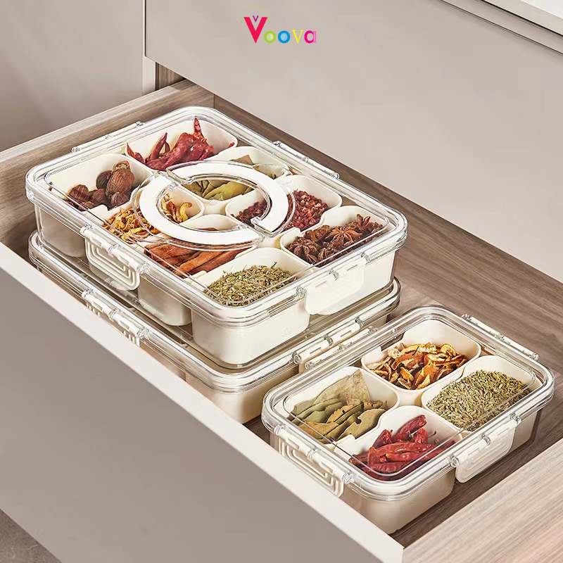 Jual VOOVA Food Container/ Kotak Penyimpanan Kulkas/ 4 Grid/ 8 Grid ...
