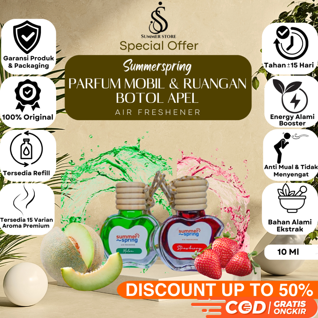 Jual Parfum Gantung Mobil Botol Apel Summerspring 10ml | Shopee Indonesia