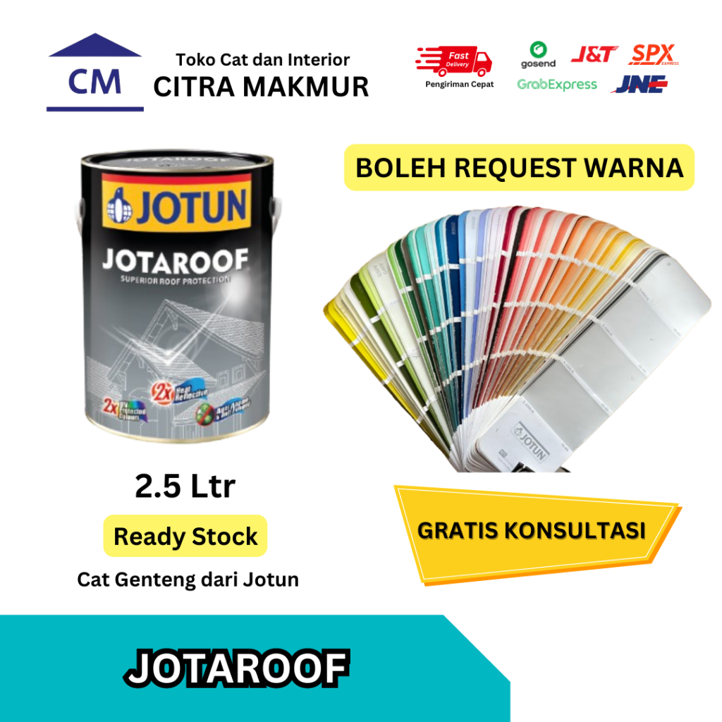 Jual JOTUN JOTAROOF CAT GENTENG - 2.5 Ltr (Bisa request dan custom warna) Cat Genteng Premium ...