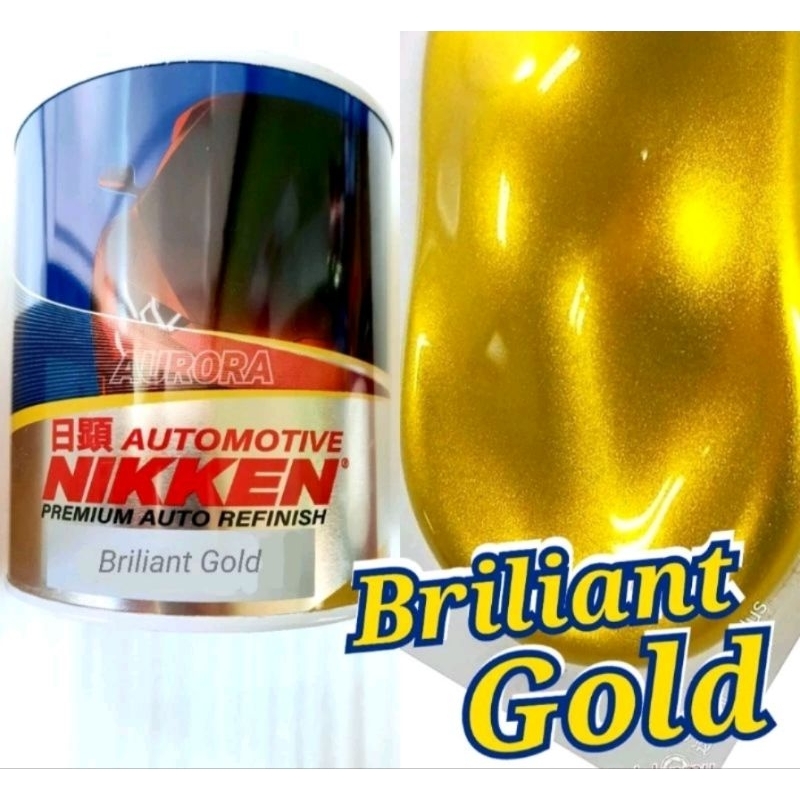 Jual Nikken cat emas metallic brilliant gold cat duco 200 cc | Shopee ...