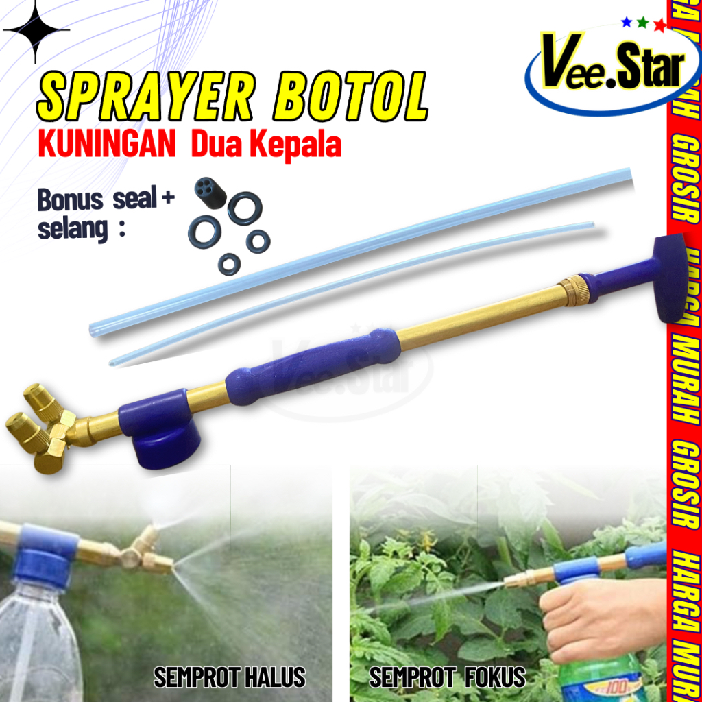 Jual Alat Semprot 2 Nozle Kepala Kuningan Sprayer/ KEPALA SPRAYER BOTOL ...