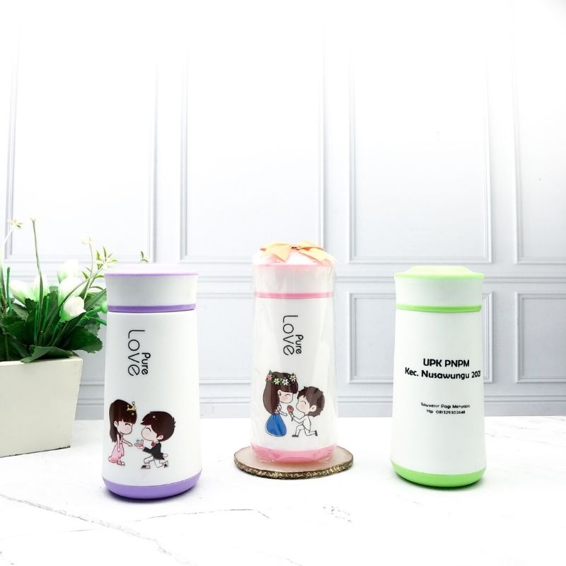 Jual Souvenir Botol Tumbler Kaca Wedding/ Pure Love Kecil | Shopee ...