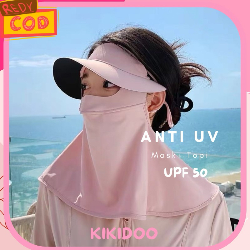 Jual Kikidoo Topi + Mask Anti UV Topi Masker Motor Masker Anti UV ...