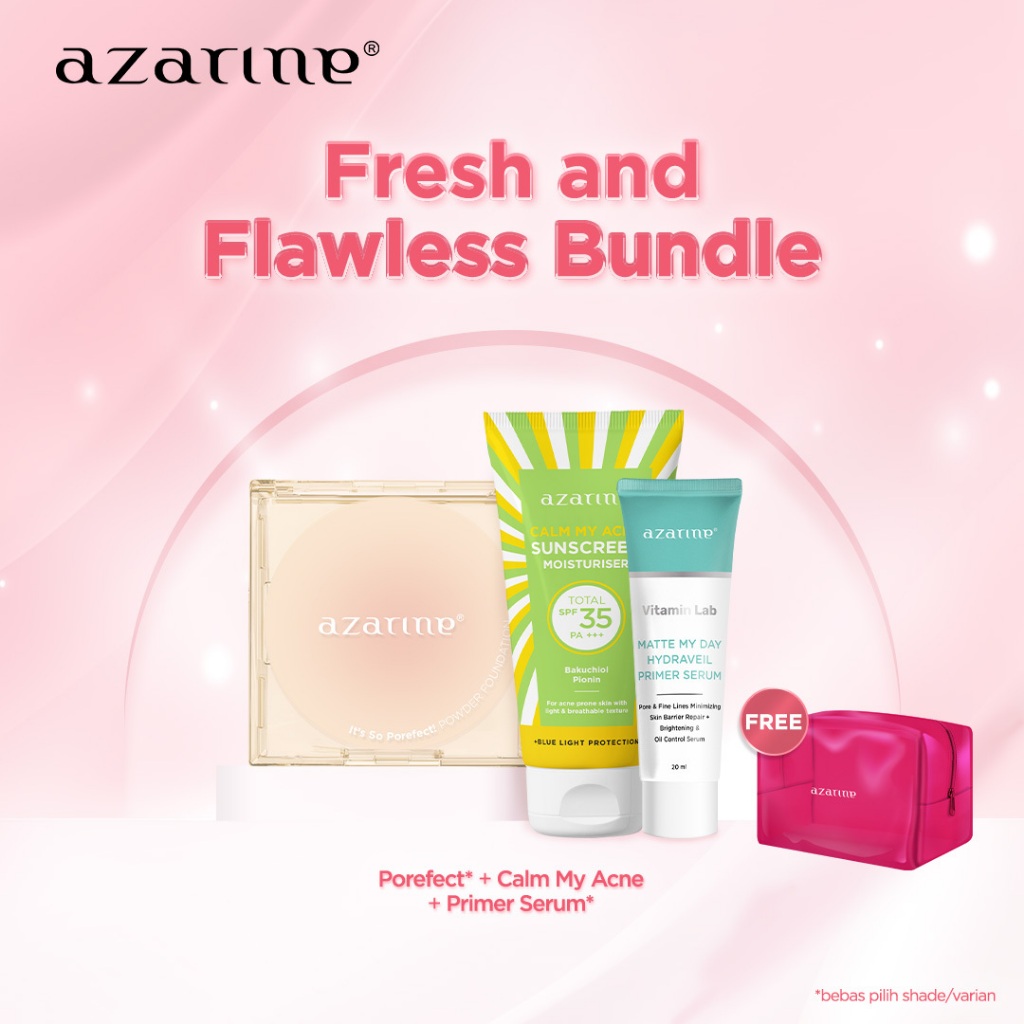 Jual Azarine Fresh and Flawless Bundle [3 PCS] TWC + Primer + Calm My ...