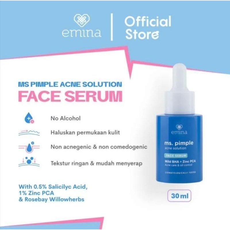 Jual Emina Ms Pimple Acne Solution Face Serum 30 ml Emina Serum Wajah ...